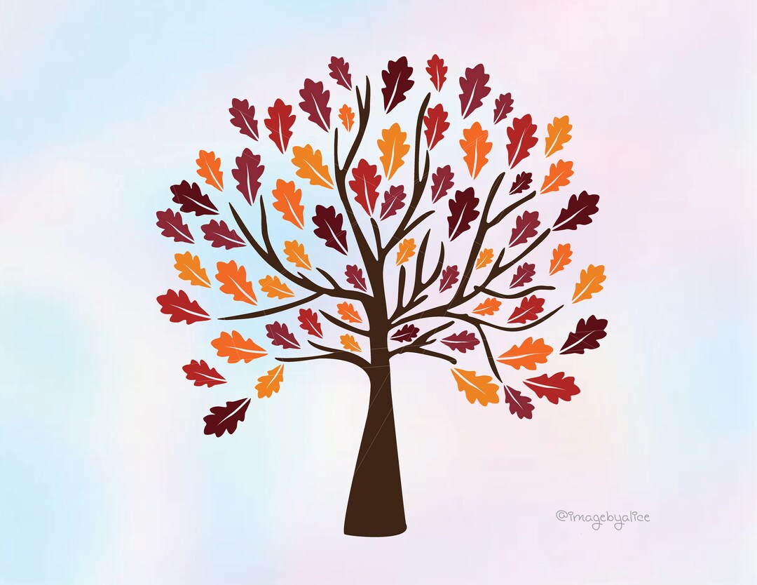 Autumn Tree SVG, Autumn Tree Sticker, Autumn Tree Clipart, Autumn Tree ...