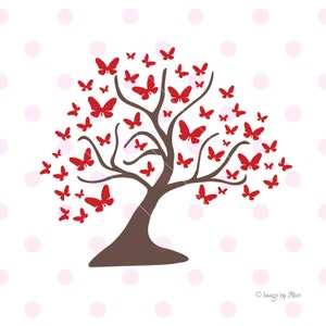 Butterfly Trees SVG, Tree Sticker, Tree Clipart, Tree Vinyl Decal, Svg ...