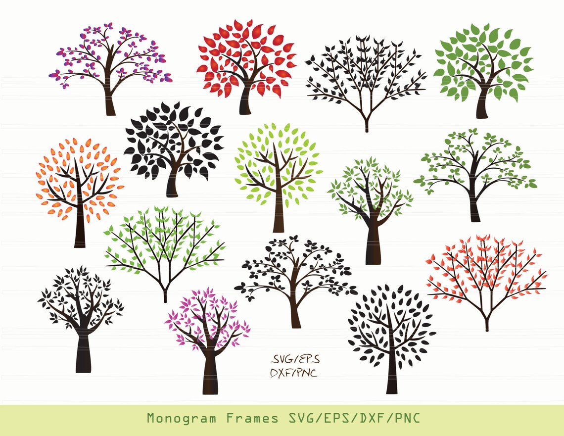 Tree SVG DXF Tree Sticker Tree Clipart Tree Vinyl Decal - Etsy