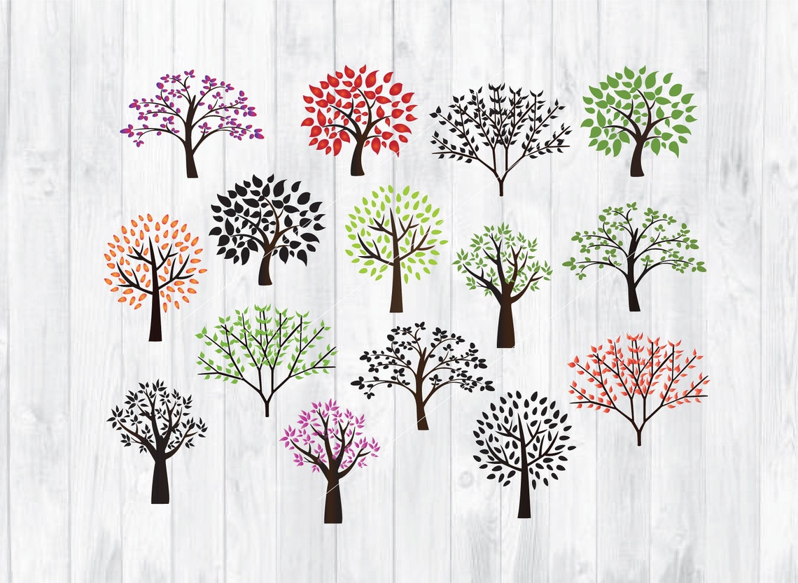 Tree SVG DXF Tree Sticker Tree Clipart Tree Vinyl Decal - Etsy