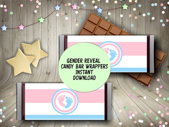 Gender Reveal Candy Bar Wrappers Instant Download | Etsy