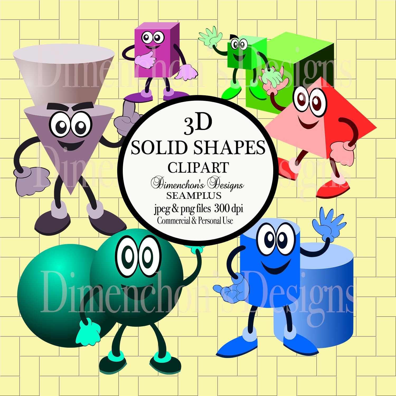 3d Geometric Shapes Clip Art