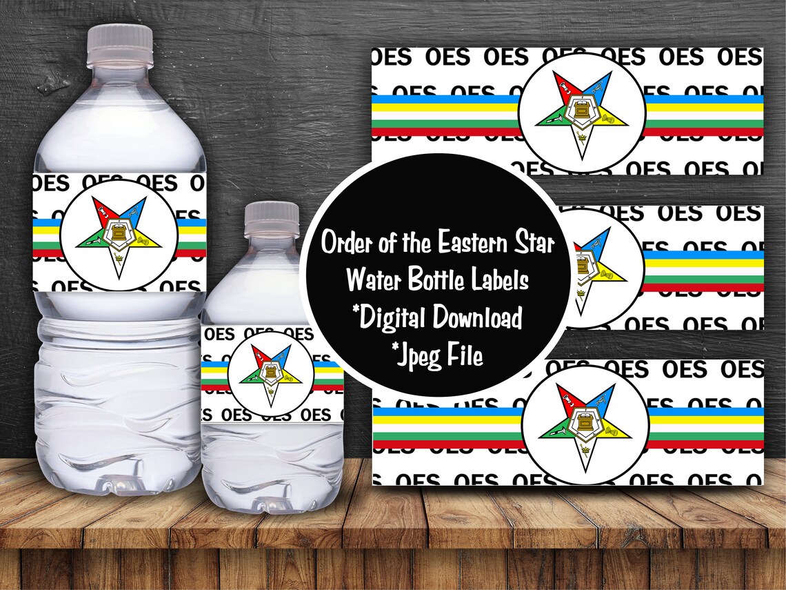 OES Order of the Eastern Star Water Bottle Labels digital - Etsy