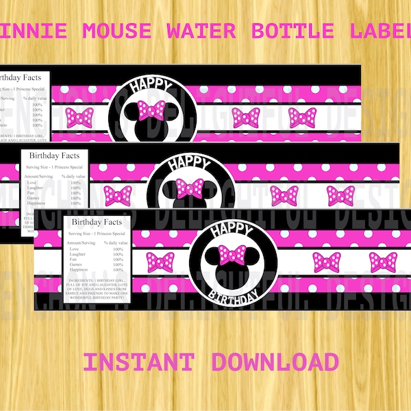 Minnie Mouse Labels - Etsy