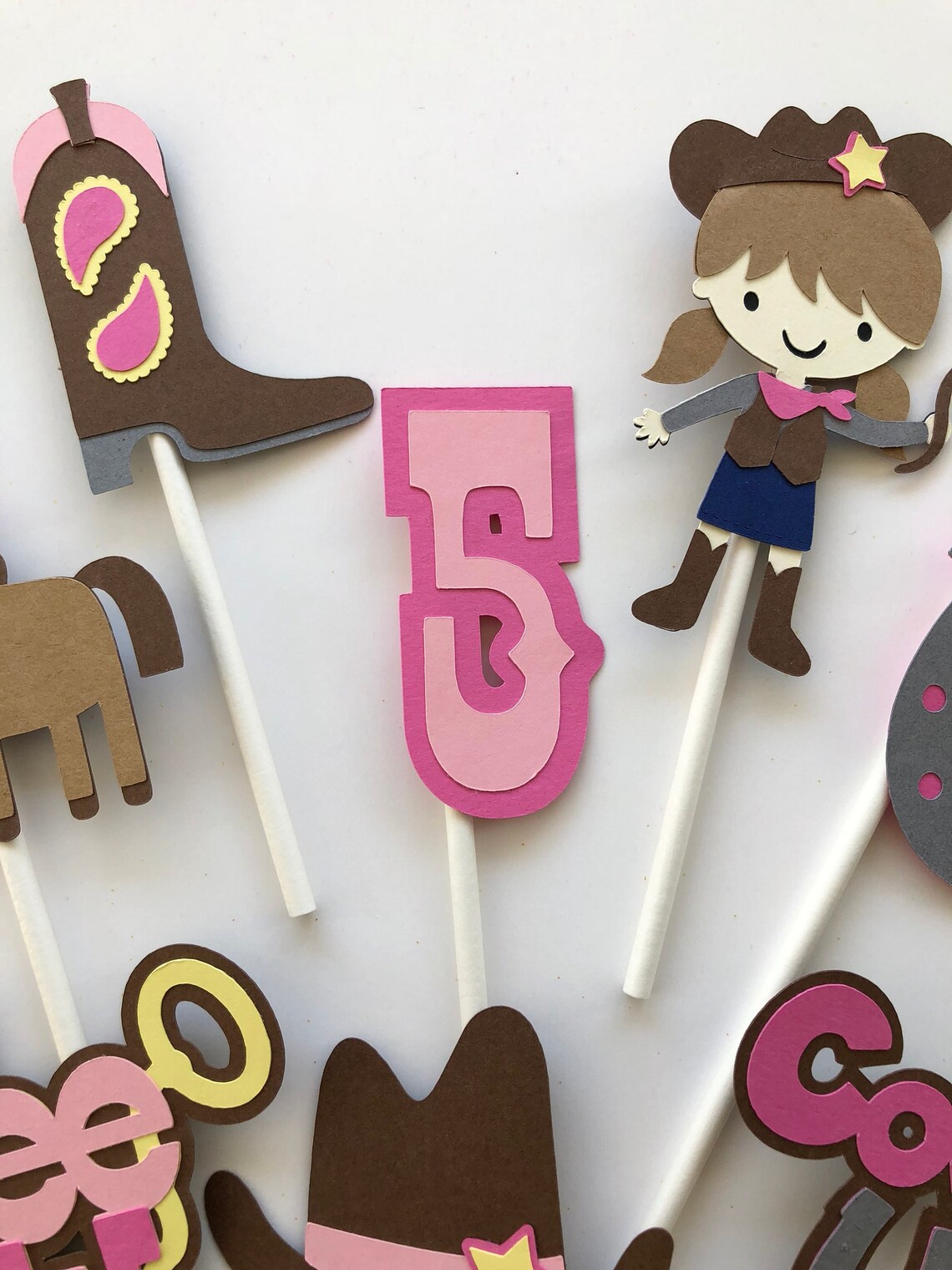 24 Vaquera Cupcake Toppers Cumpleaños de vaquera Fiesta de | Etsy