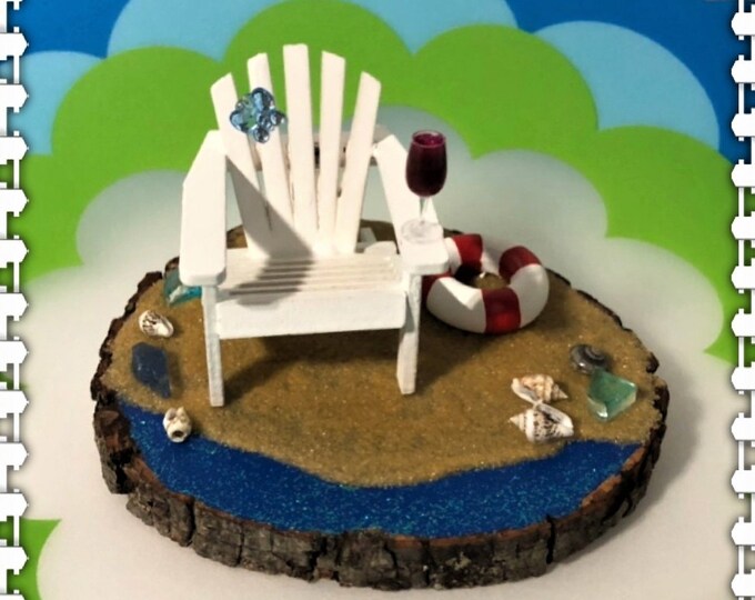 Miniature Beach Scene, Beach Cake Topper, Beach Gifts, Beach Tabletop ...