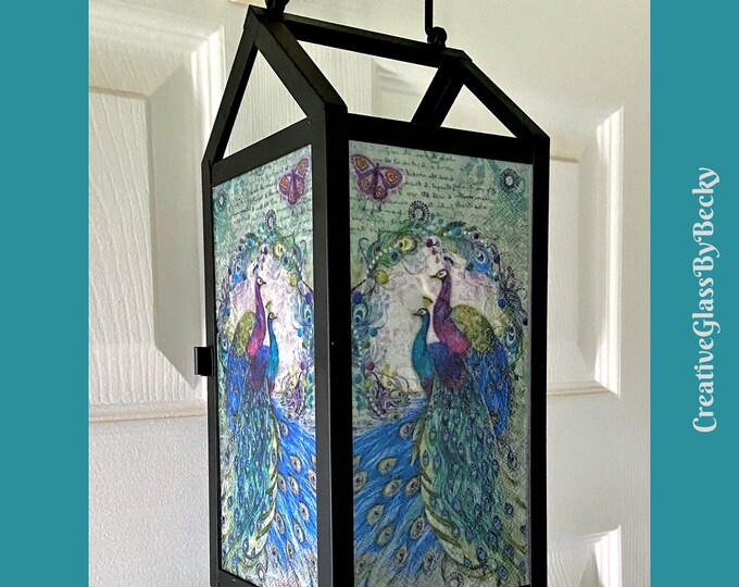 Blue Peacock Decor, Peacock Gifts, Hanging Lanterns, Lantern Lights ...