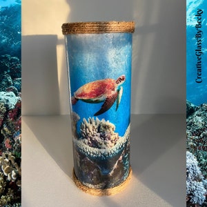 Sea Life Vase, Sea Life Gifts, Coral Reef Decor, Underwater Scene Light ...