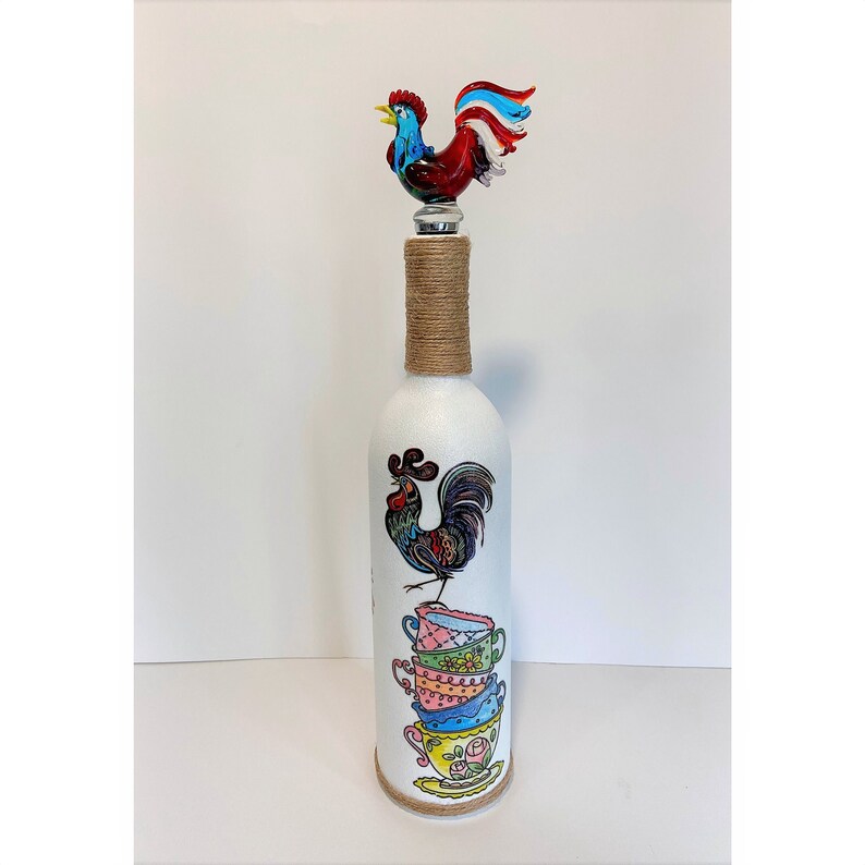 Rooster Decor Stacked Tea Cups Unique Rooster Gift - Etsy