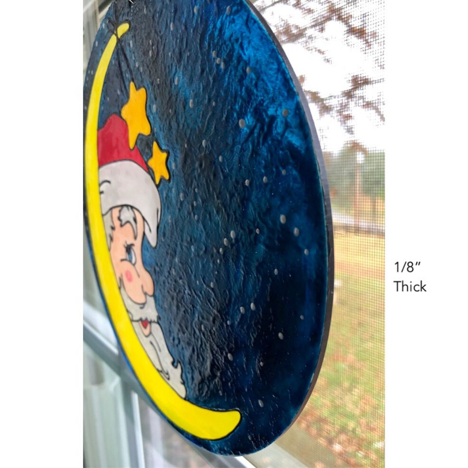 Moon Santa Christmas Santa Decorations Starry Night | Etsy