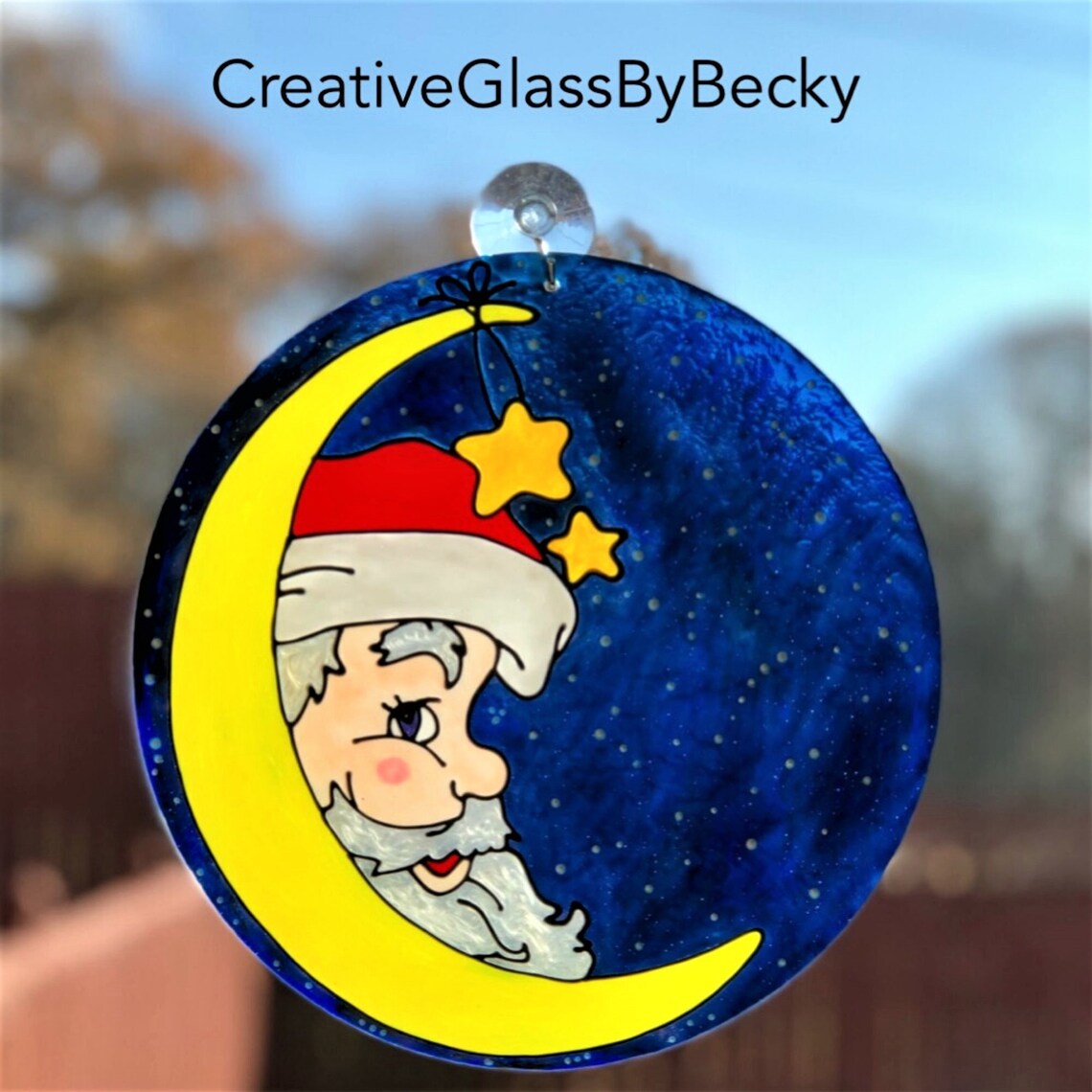 Moon Santa Christmas Santa Decorations Starry Night | Etsy
