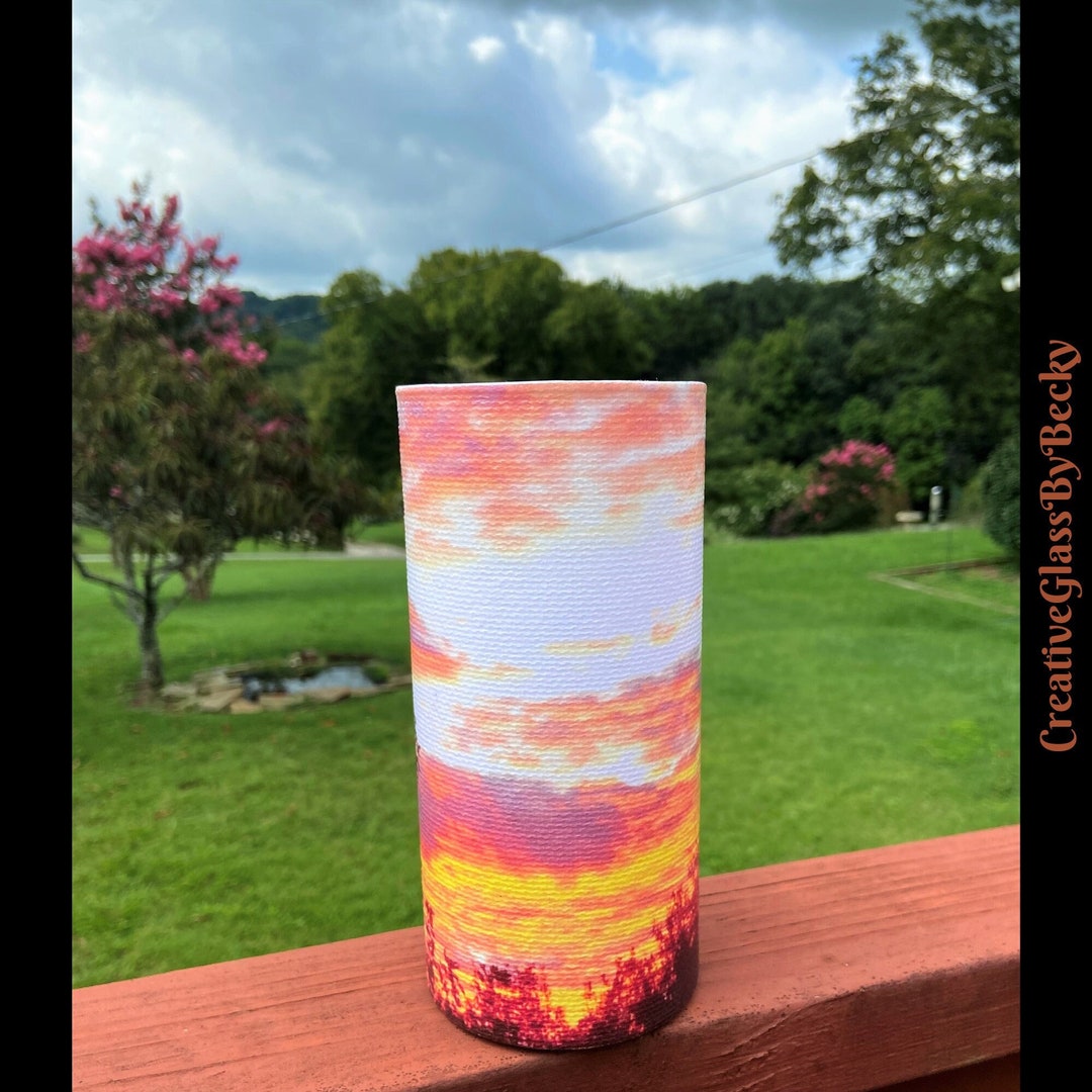 Tennessee Sunset Decor, Decoupaged Glass Vase, Sunset Lover Gifts, Vase ...