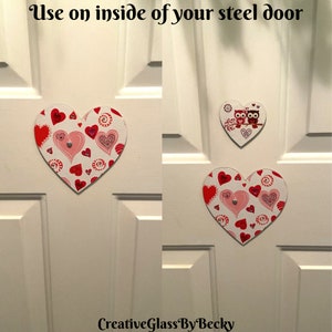 Heart Magnet Set, Magnetic Canvas Heart, Valentine Hearts Magnet ...