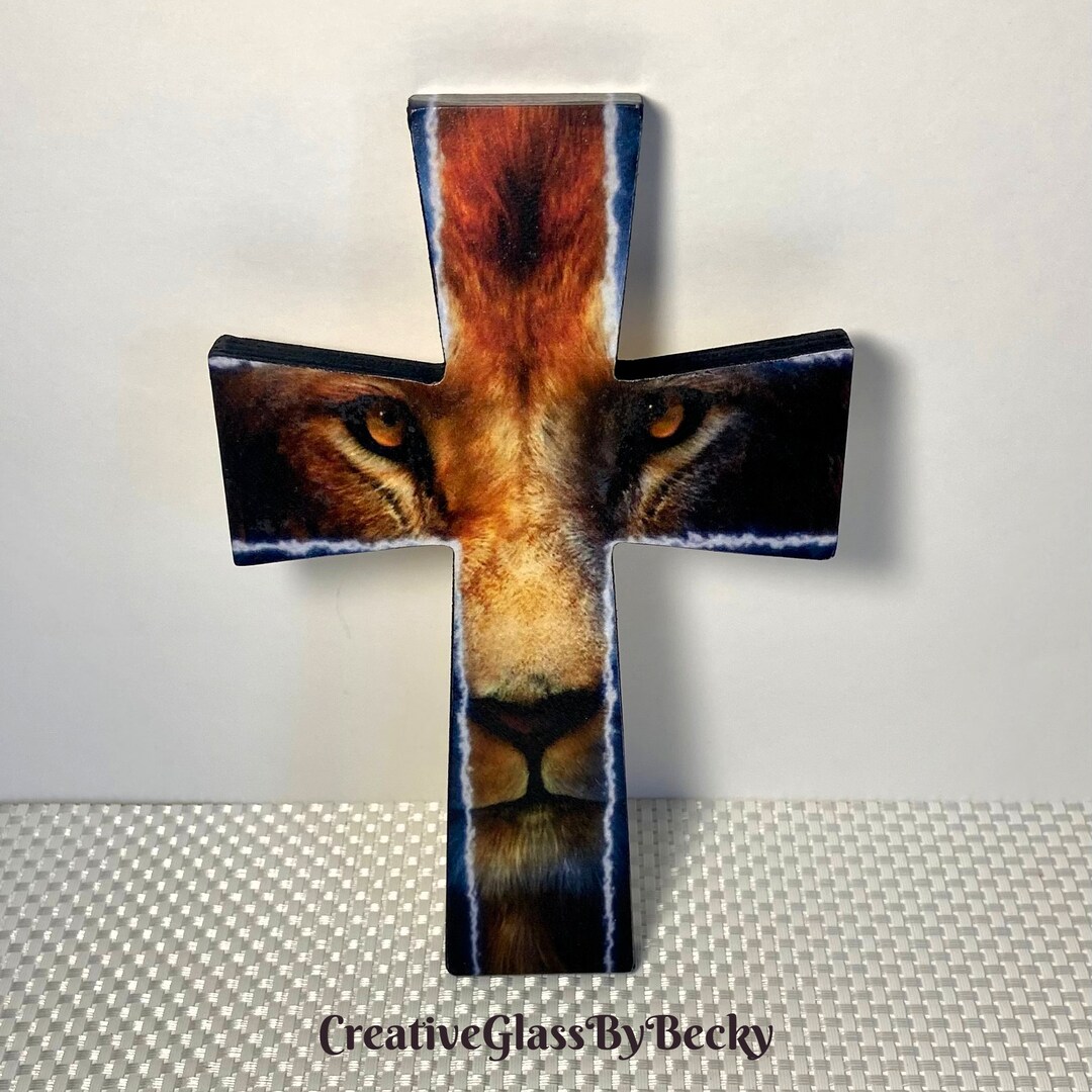 Lion of Judah Cross, Yeshua Cross, Wooden Crosses Wall Decor, Lion of ...