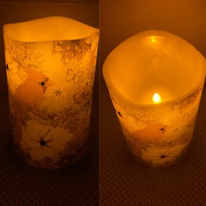 Red Cardinal Candle, Red Cardinal Gift, Winter Cardinal Decoration ...