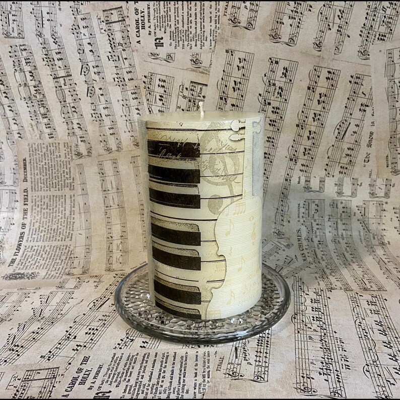 Music Candle Cello Decor Sheet Music Decor String - Etsy