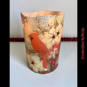 Red Cardinal Candle, Red Cardinal Gift, Winter Cardinal Decoration ...