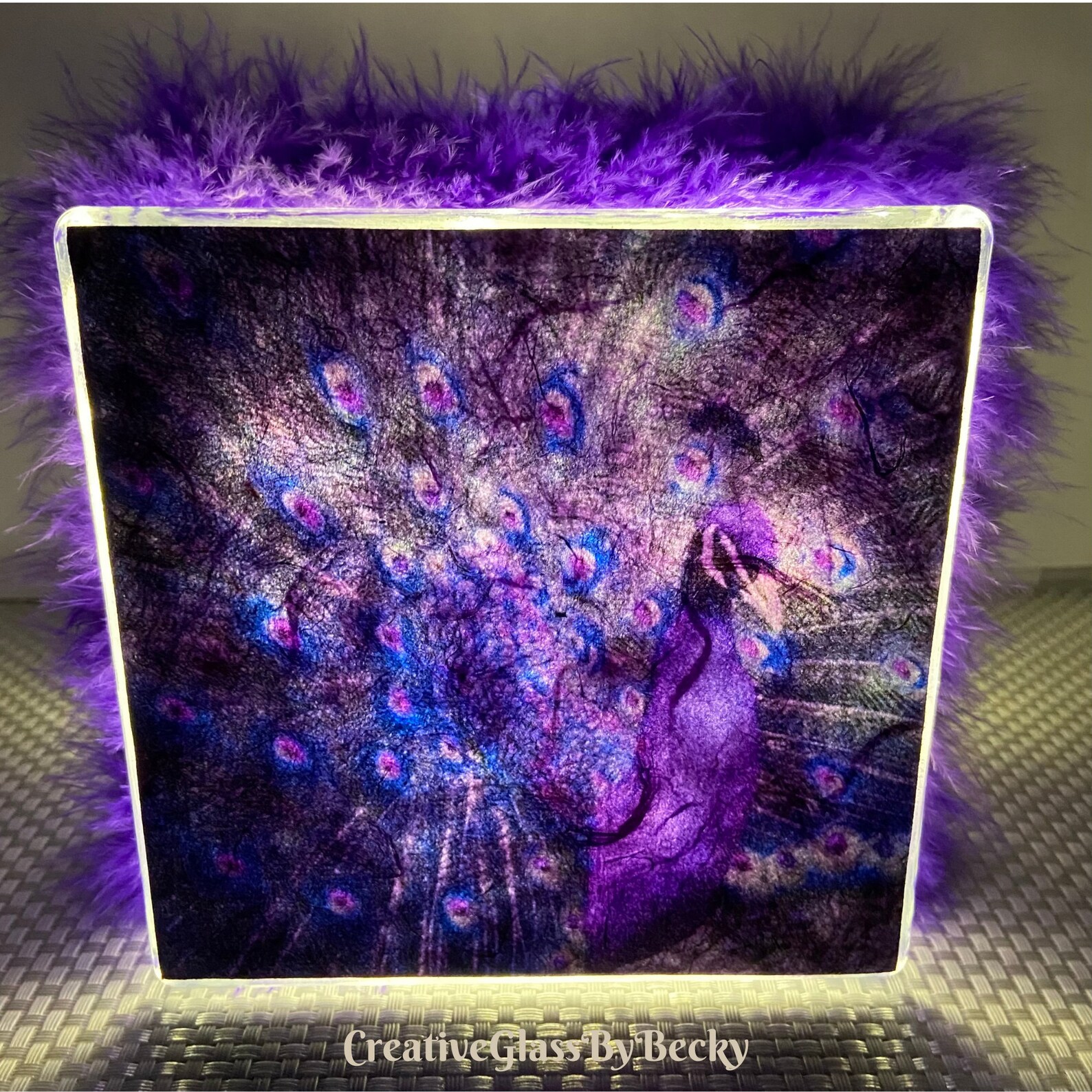 Peacock Decor, Purple Peacock, Peacock Light, Elegant Peacock Decor ...