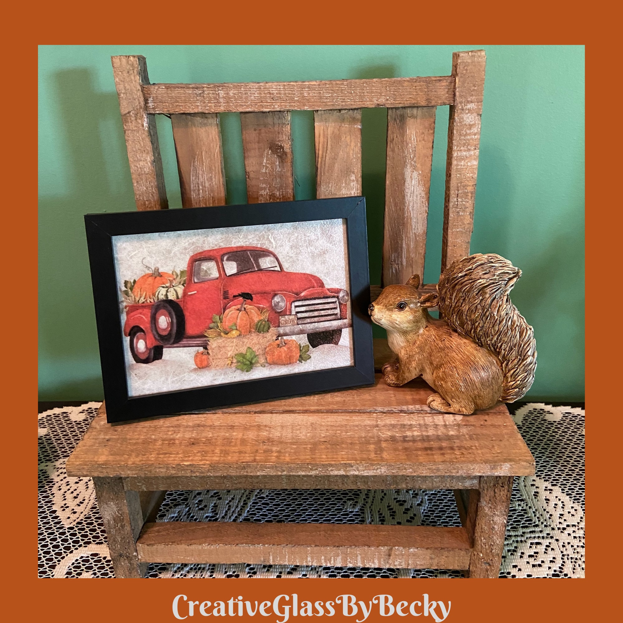 Red Truck Fall Decor Red Truck Pumpkin Red Truck Art Gifts | Etsy