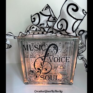 Music Room Decor, Treble Clef Gift, Gift for Music Lover, Lighted Glass ...