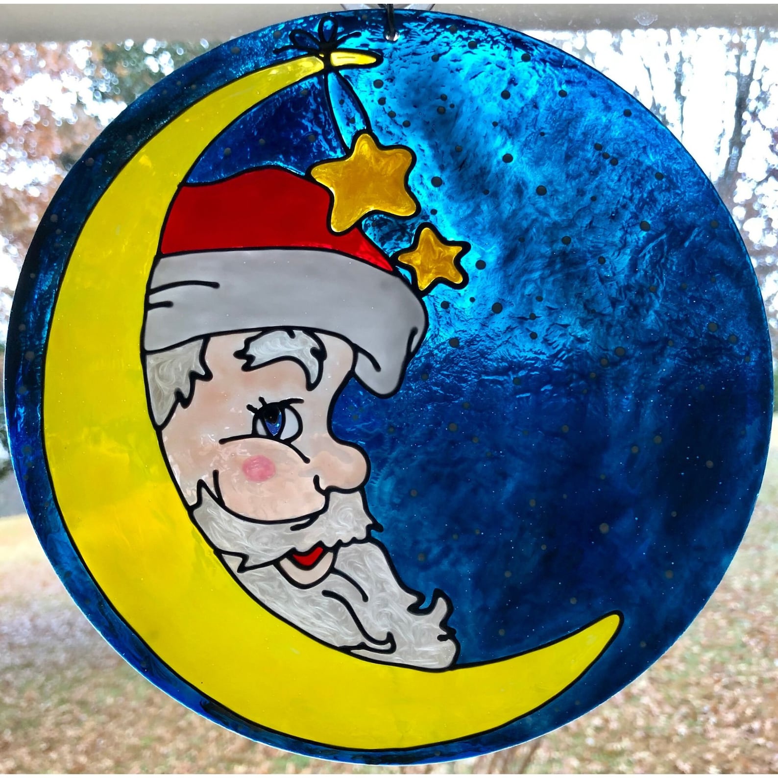 Moon Santa Christmas Santa Decorations Starry Night | Etsy