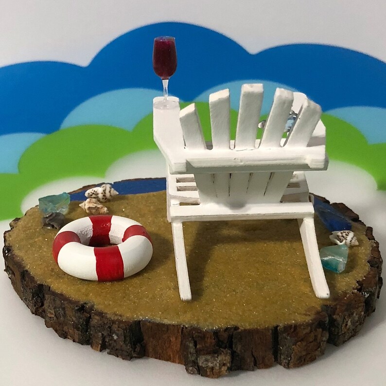 Escena de playa en miniatura Topper De Pastel De Playa - Etsy España