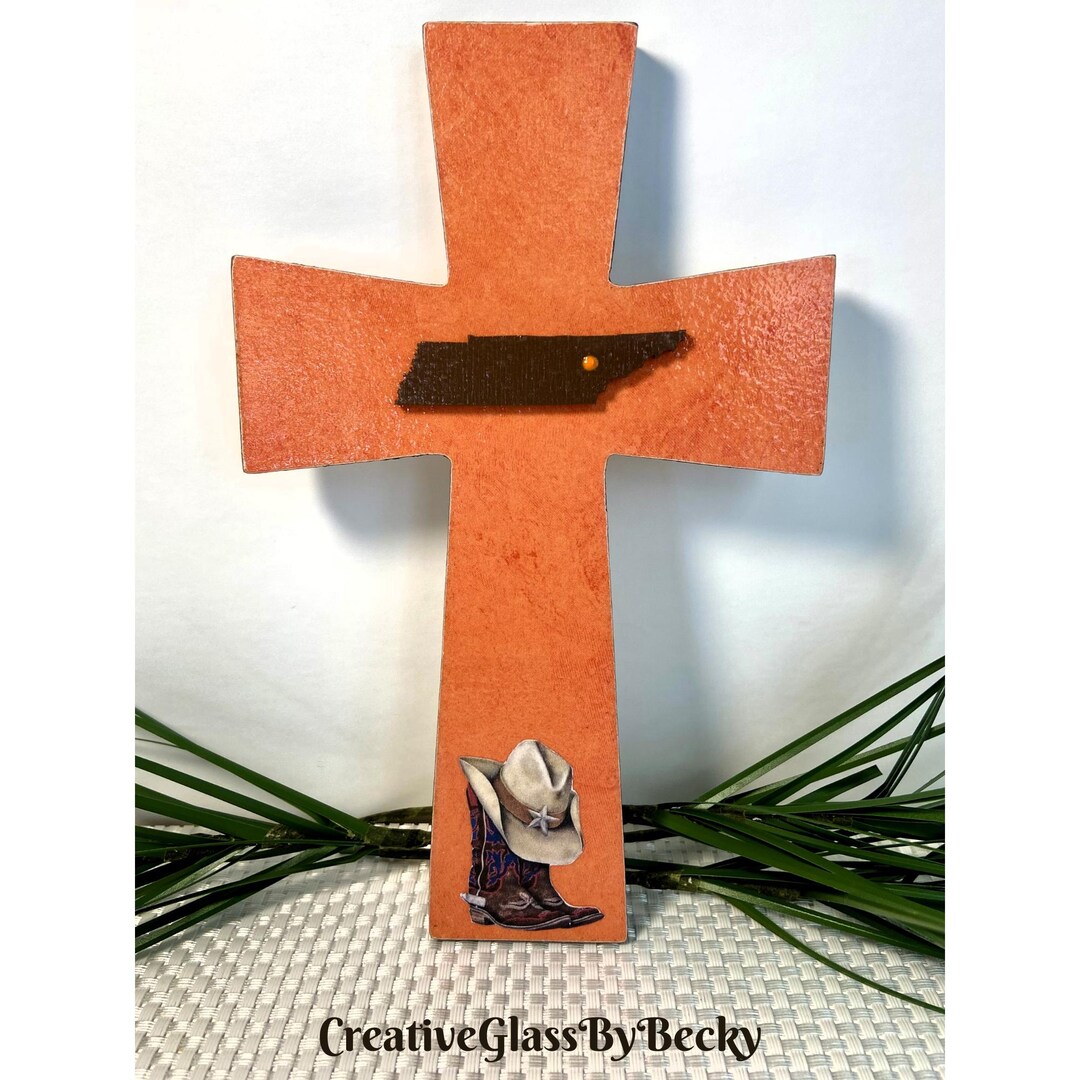 Tennessee Cross, State of Tennessee Decor, Orange Cross, Christian ...
