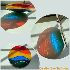 Sunset Suncatcher, FAUX Stain Glass, Stained Glass Sunset, Beach Gift ...