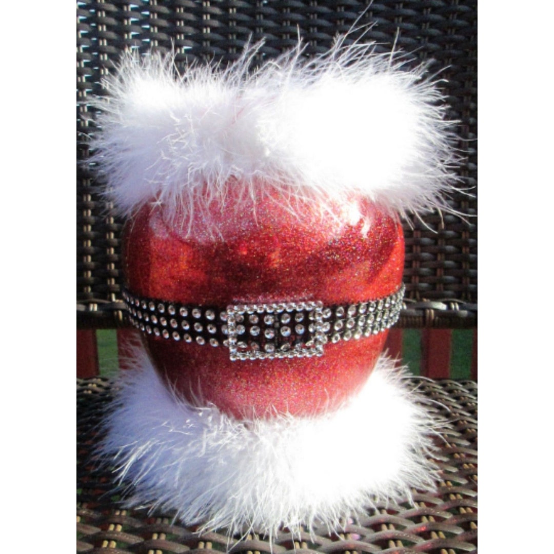 Red Glass Vase, Santa Claus, Hand Painted Vase, Holiday Decor, Unique ...