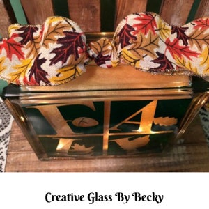 Fall Centerpiece for Table, Glass Block With Lights,thanksgiving ...