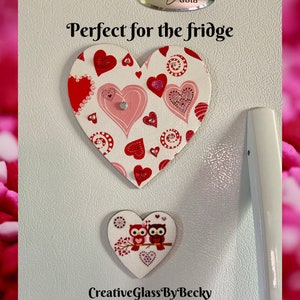 Heart Magnet Set, Magnetic Canvas Heart, Valentine Hearts Magnet ...