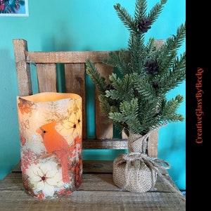 Red Cardinal Candle, Red Cardinal Gift, Winter Cardinal Decoration ...