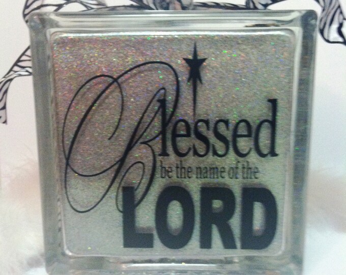 Christian Glass Block/ Handmade Room Decor/ Religious Song Title ...