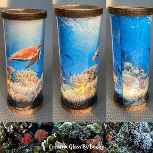 Sea Life Vase, Sea Life Gifts, Coral Reef Decor, Underwater Scene Light ...
