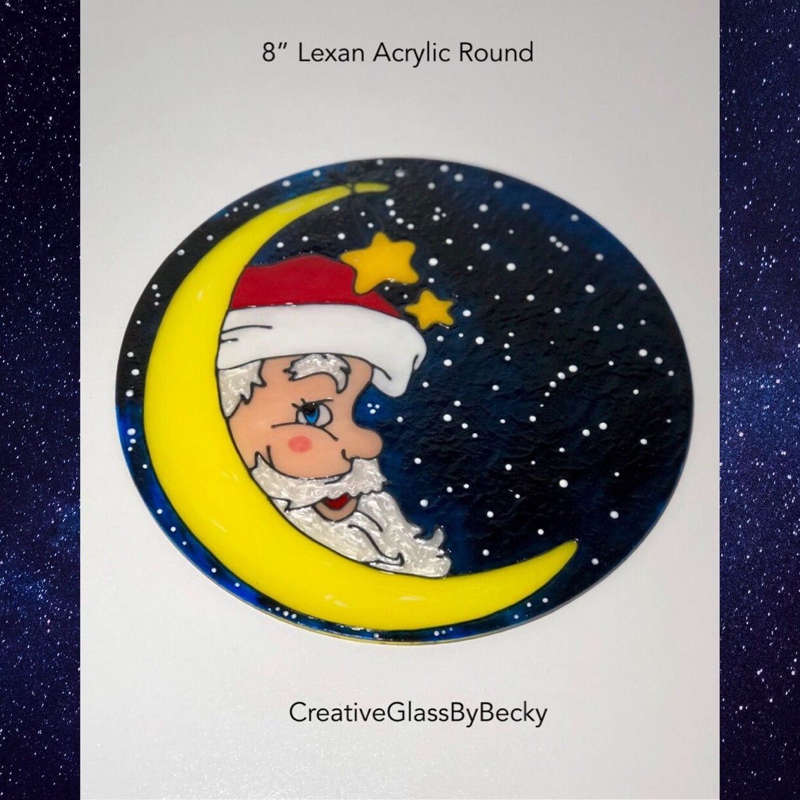 Moon Santa Christmas Santa Decorations Starry Night - Etsy