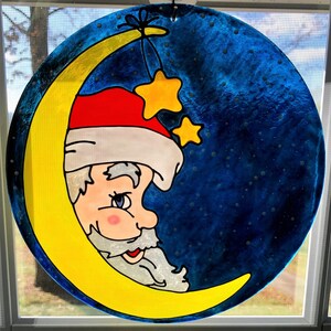 Moon Santa Christmas Santa Decorations Starry Night - Etsy