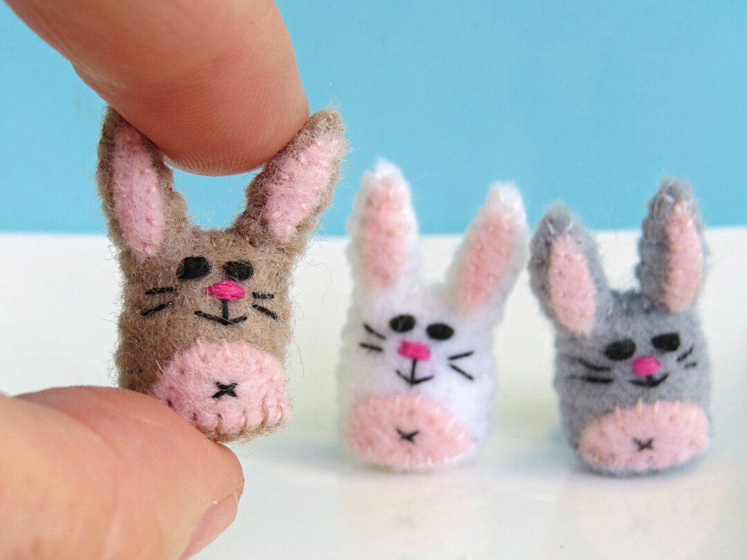 Miniature Felt Rabbit Tiny Bunny Pet Animal Dollhouse Toy - Etsy