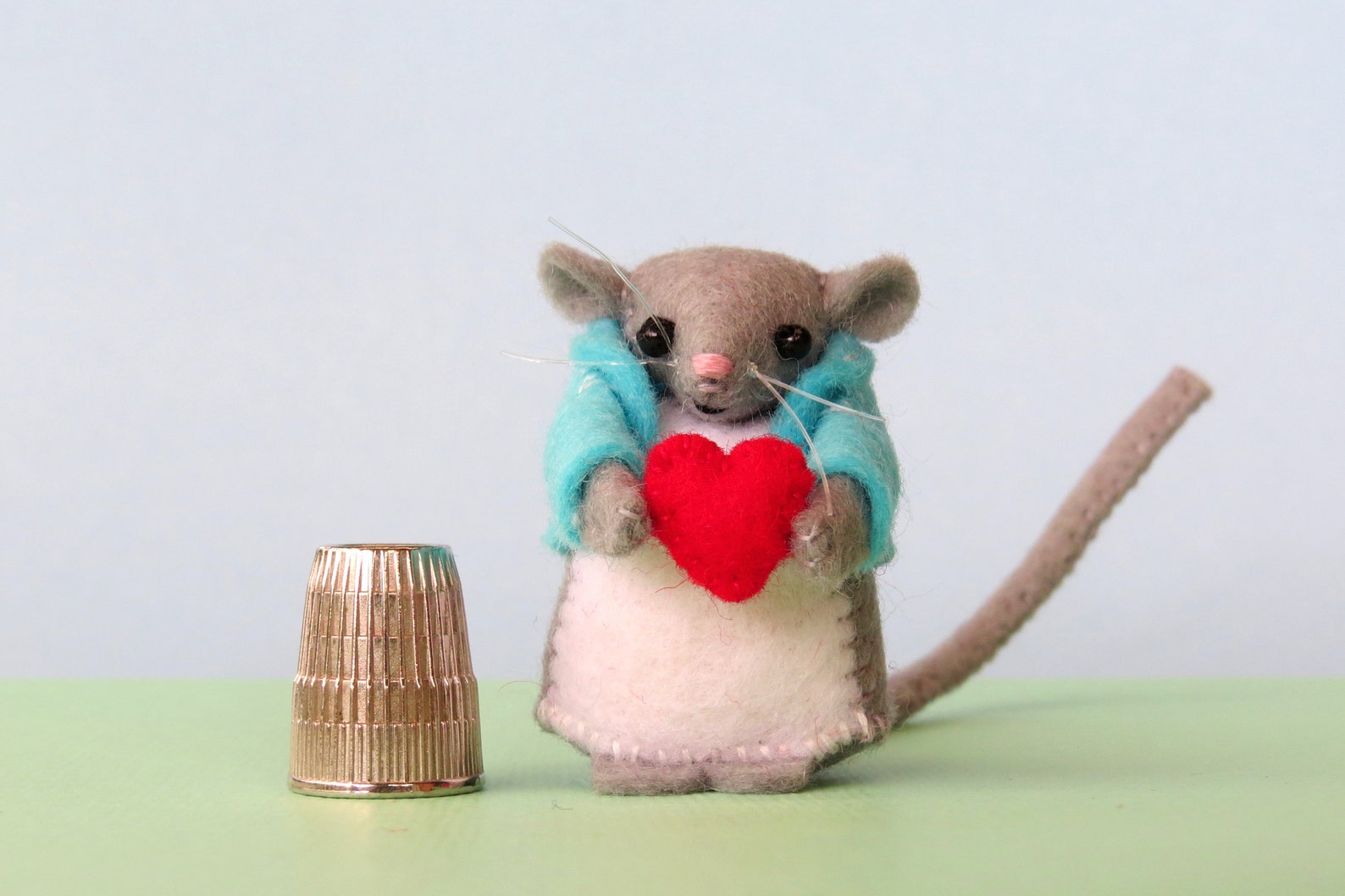 Love Heart Mouse Felt Mouse Miniature Wool Felt Mouse - Etsy