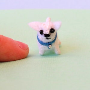 Miniature Felt Dog, Tiny Wool Felt Animal Bed, Dollhouse Play Set, Gift ...
