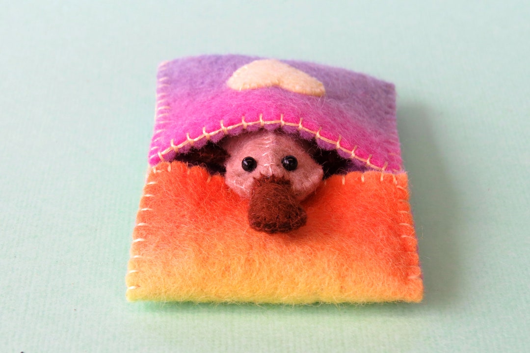 Miniature Felt Platypus Playset: Wool Dollhouse Toy With Bed - Etsy