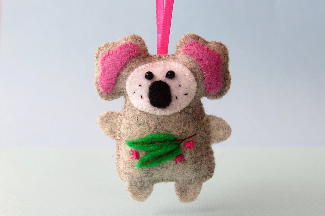 Australian Koala, Handmade Wool Felt Ornament, Felt Animal, Christmas ...