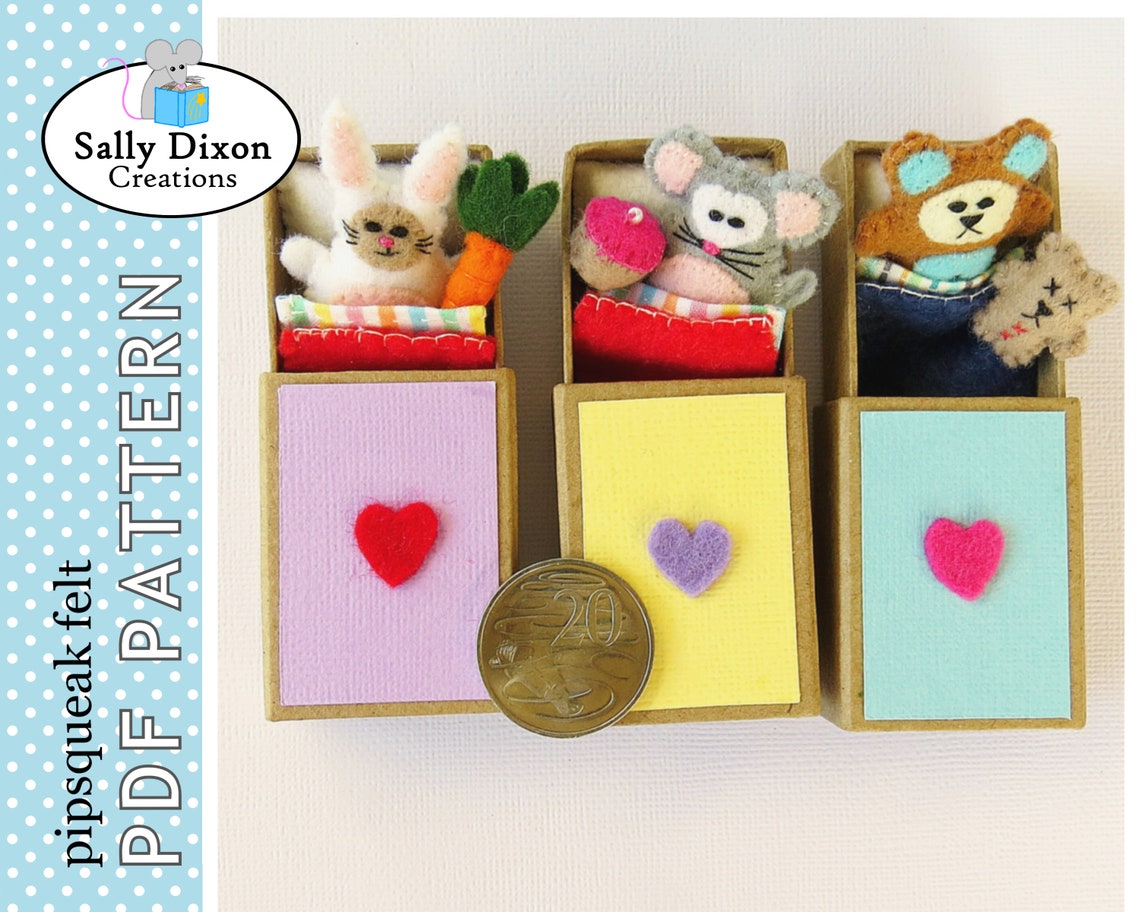 DIGITAL SEWING PATTERN: Matchbox Animal Bed Felt Mouse | Etsy