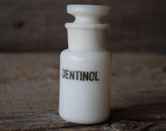 Antique Dentinol Small Milk Glass Dentist Apothecary Jar Lee S. Smith ...