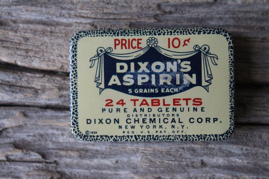 Dixon's Aspirin Tablet Pocket Tin Dixon Chemical Corp. New York Drug ...