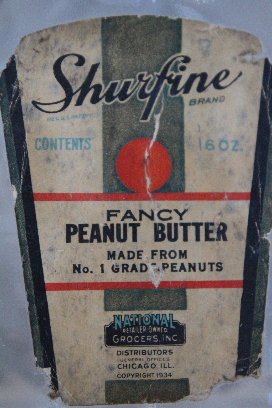 Shurfine Brand One Pound Peanut Butter Jar Embossed Graphics - Etsy