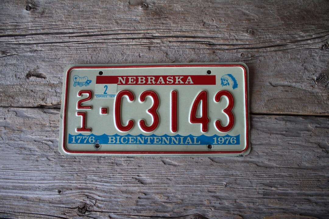 1976 Nebraska Bicentennial License Plate From Scotts Bluff County ...