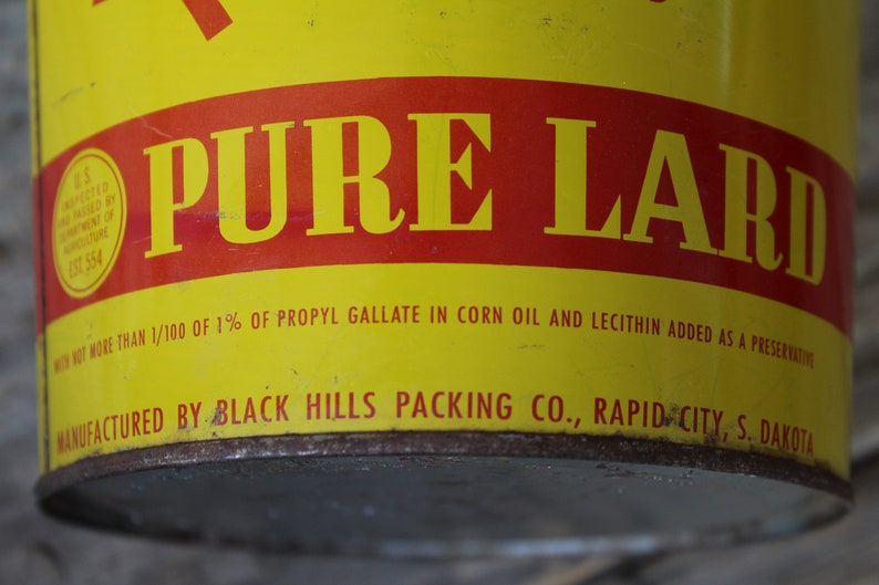 Rushmore Brand Pure Lard Tin From Black Hills Packing Company - Etsy