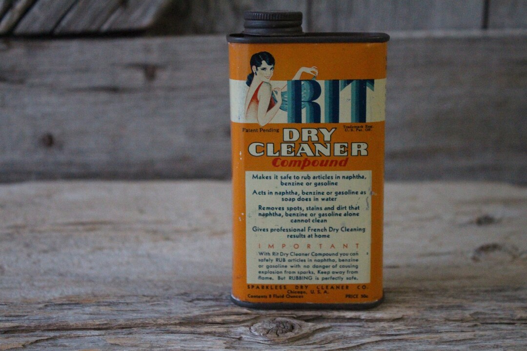 RIT Brand Dry Cleaner Compound Antique Laundry Tin Sparkless Dry ...