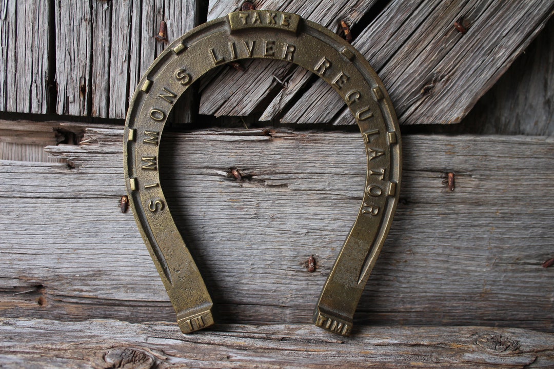 Quack Medicine Advertising Horseshoe Drug Store Sign Simmons Liver ...