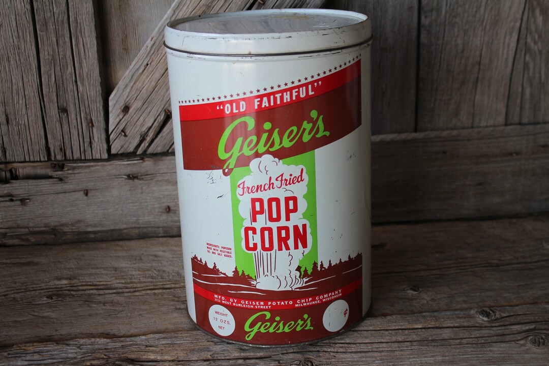 Geiser's Brand French Fried Pop Corn Tin From Geiser Potato Chip Co. in ...